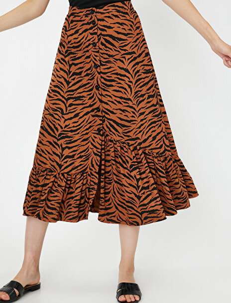 Koton Kadın Zebra Desenli Etek