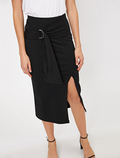 Koton Kadın Midi Boy Yırtmaçlı Etek