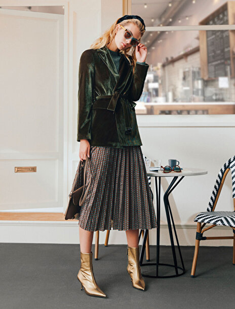 Koton Kadın Pileli Midi Etek