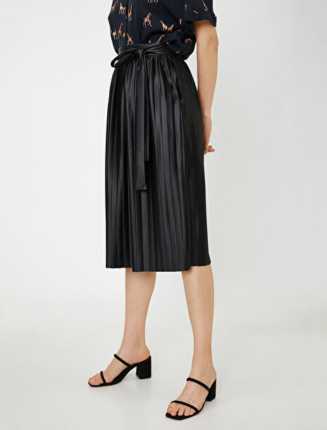 Koton Kadın Deri Görünümlü Etek