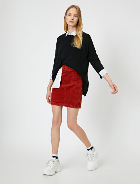 Koton Ole Genç Kız Velvet Etek