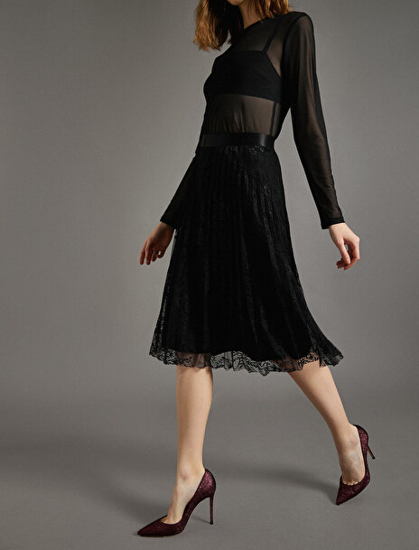 Koton Kadın Dantel Detaylı Etek