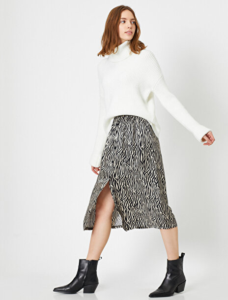 Koton Kadın Zebra Desenli Etek