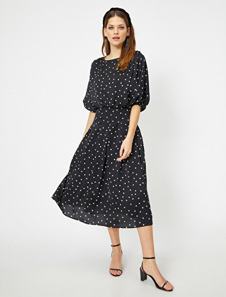 Koton Kadın Arzu Sabancı for Koton Puantiyeli Elbise