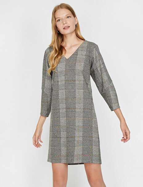 Koton Kadın Kareli Elbise