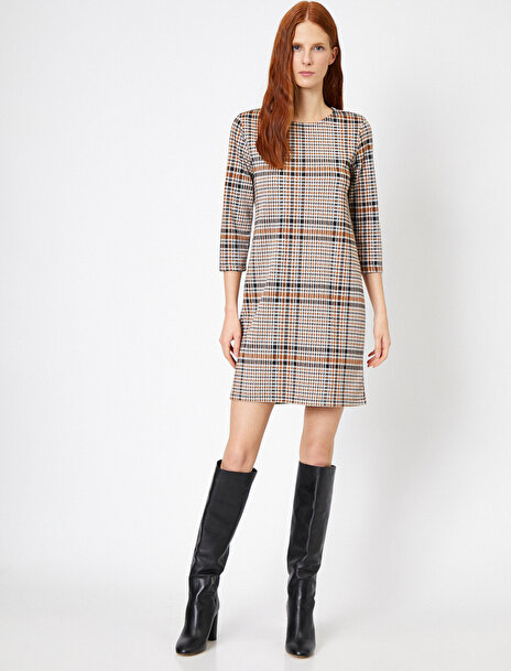 Koton Kadın Kareli Elbise