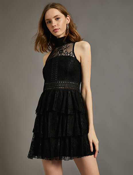 Koton Kadın Dantel Detaylı Elbise Abiye