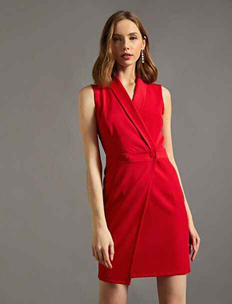 Koton Kadın Düğme DetaylI Elbise Abiye