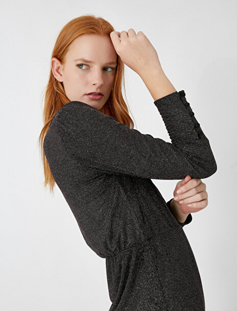 Koton Kadın V Yaka Midi Elbise