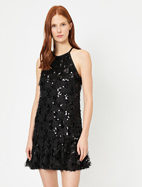 Koton Kadın Pul Detaylı Elbise Abiye