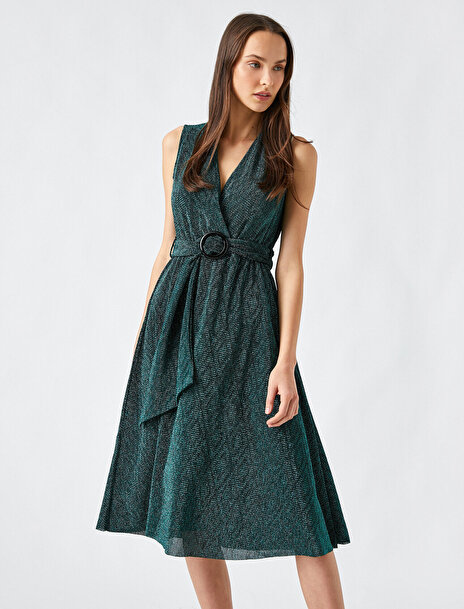 Koton Kadın Beli Bağlamalı Elbise Abiye