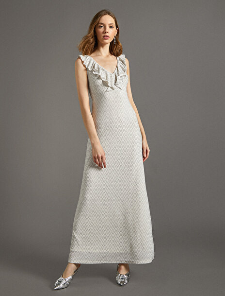 Koton Kadın V Yaka Elbise Abiye