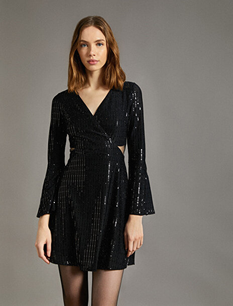 Koton Kadın Kolları Volanlı Elbise Abiye