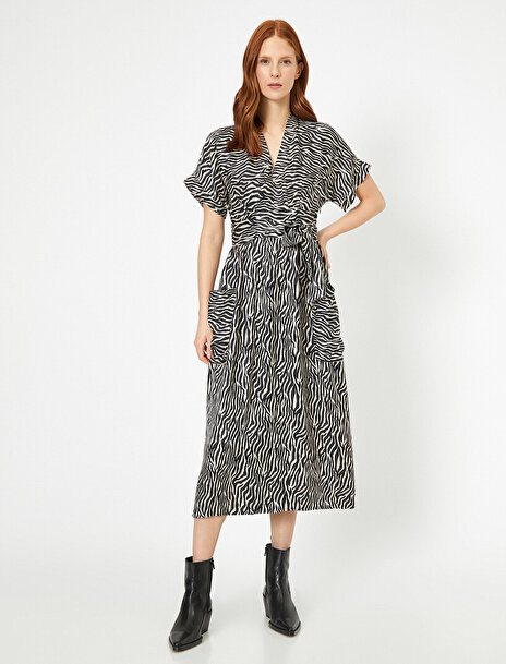 Koton Kadın Zebra Desenli Elbise