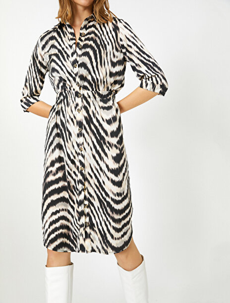 Koton Kadın Zebra Desenli Elbise