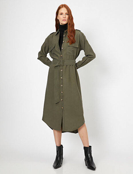 Koton Kadın Klasik Yaka Elbise