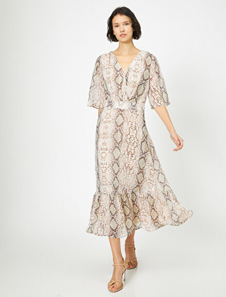 Koton Kadın Yılan Derisi Desenli Elbise