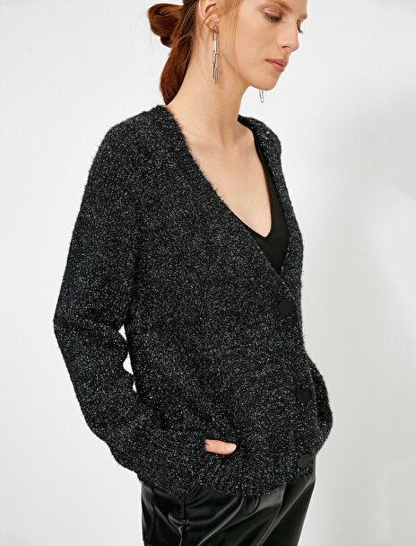 Koton Kadın Düğme Detaylı Triko Hırka