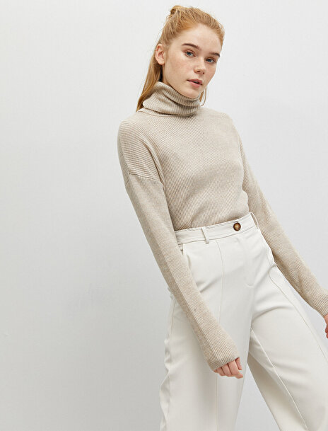 Koton Kadın Boğazlı Triko Kazak