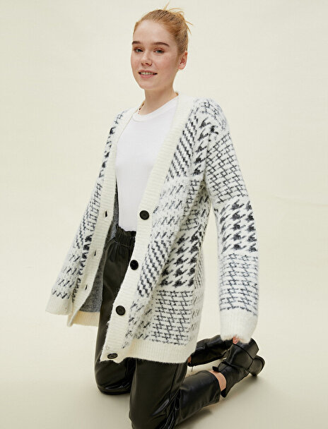 Koton Kadın Desenli Triko Hırka