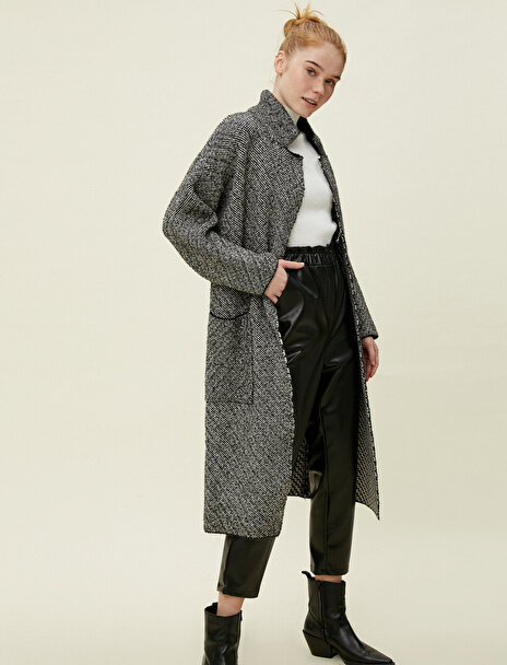 Koton Kadın Cep Detaylı Triko Hırka