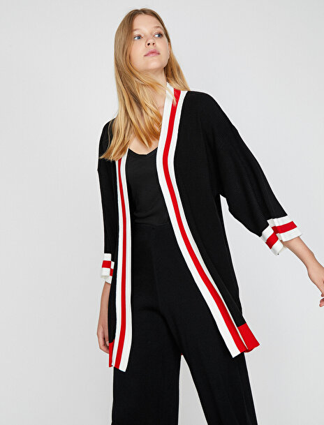 Koton Kadın Çizgili Triko Hırka