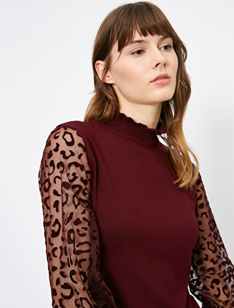 Koton Kadın Leopar Desenli Triko Kazak Koton Kadın Leopar Desenli Triko Kazak