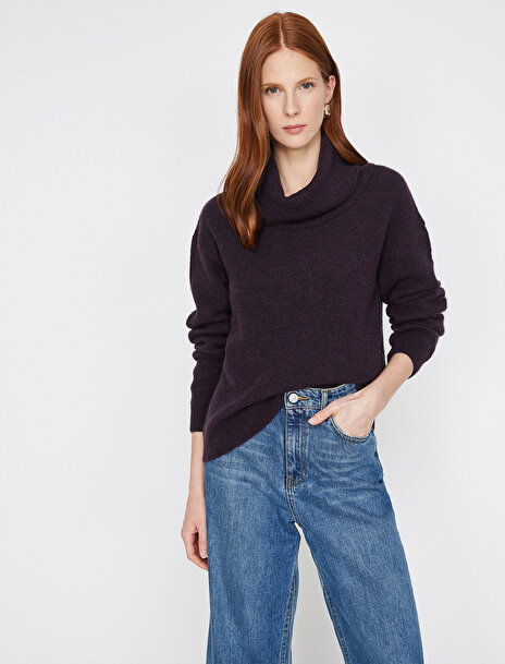 Koton Kadın Boğazlı Yaka Triko Kazak Koton Kadın Boğazlı Yaka Triko Kazak