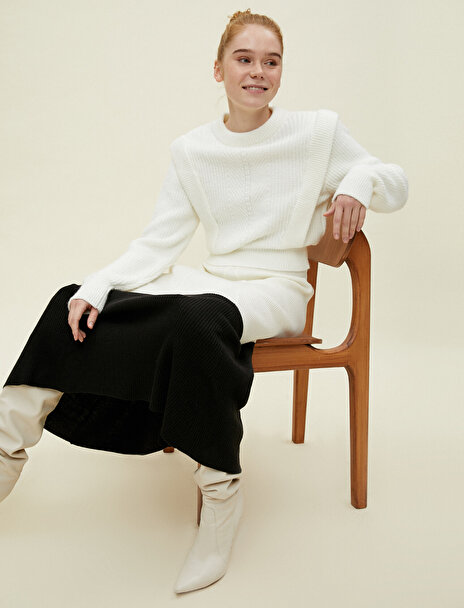 Koton Kadın Renk Bloklu Triko Etek Koton Kadın Renk Bloklu Triko Etek