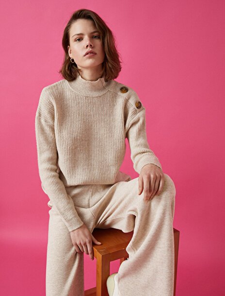 Koton Kadın Boğazlı Triko Kazak