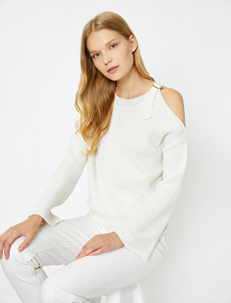 Koton Kadın Toka Detaylı Triko Kazak