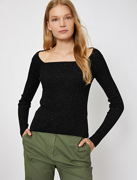 Koton Kadın Sim Detaylı Triko Kazak