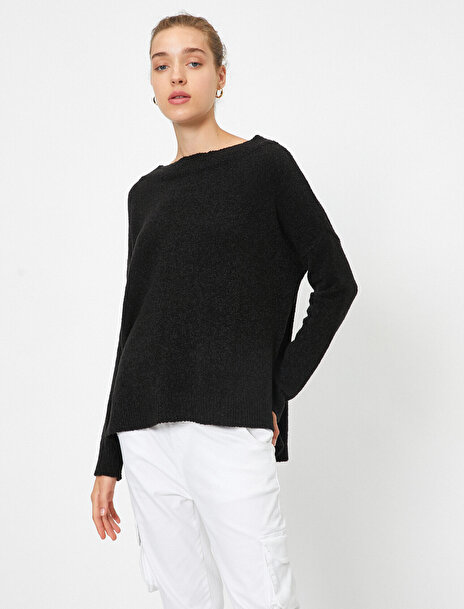 Koton Kadın Yaka Detaylı Triko Kazak