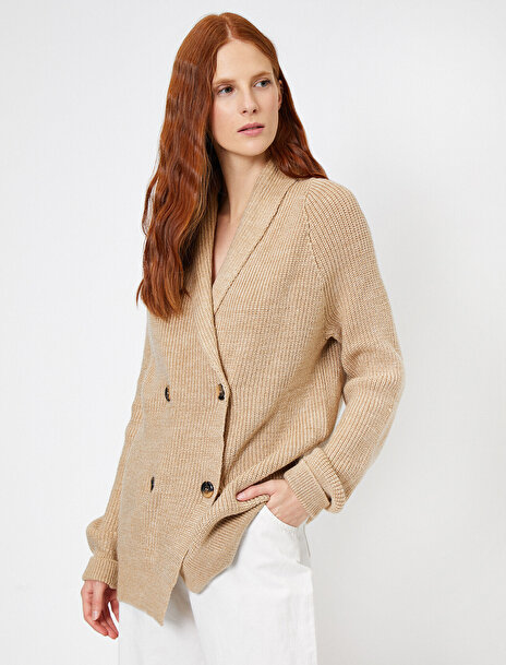 Koton Kadın Düğme Detaylı Triko Hırka