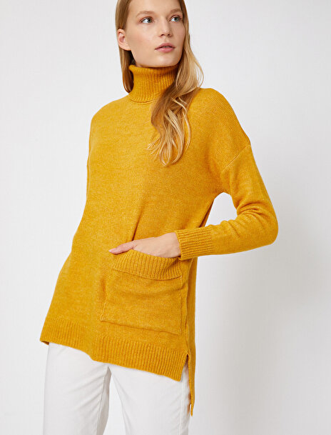 Koton Kadın Cep Detaylı Triko Tunik