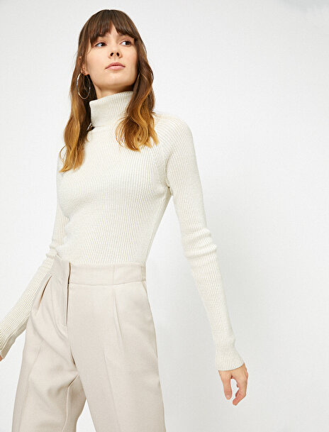 Koton Kadın Boğazlı Triko Kazak