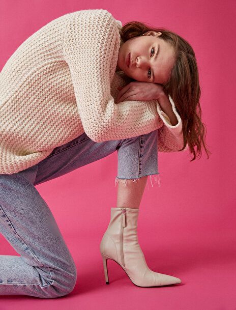 Koton Kadın Balıkçı Yaka Uzun Kollu Oversize Triko Kazak