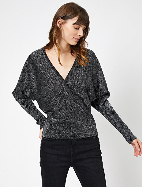 Koton Kadın Sim Detaylı Triko Kazak