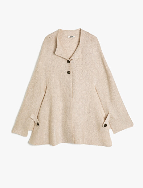 Koton Kadın Düğmeli Triko Panço