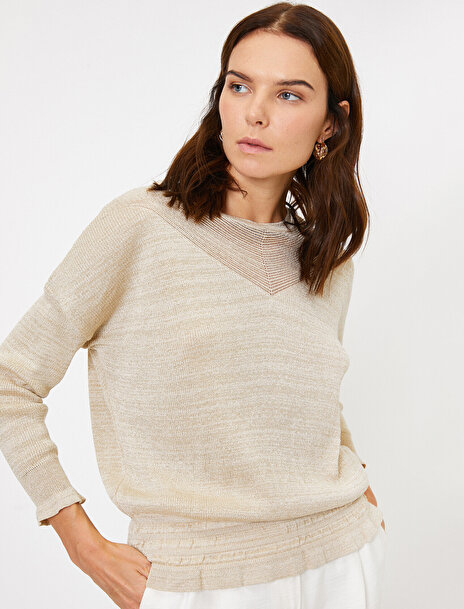 Koton Kadın Sim Detaylı Triko Kazak