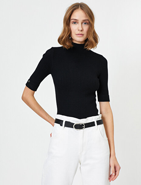 Koton Kadın Düğme Detaylı Triko Kazak