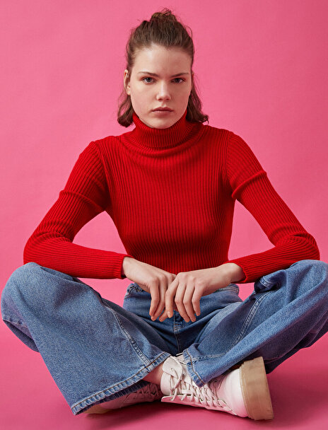 Koton Kadın Boğazlı Triko Kazak