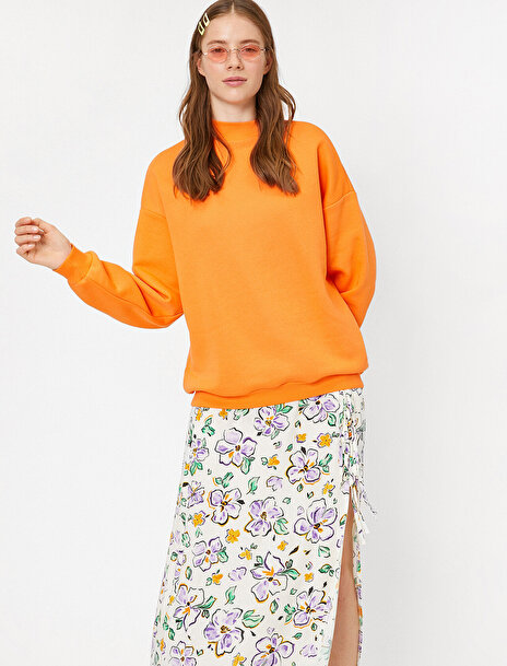 Koton Ole Genç Kız Yüksek Yaka Sweatshirt