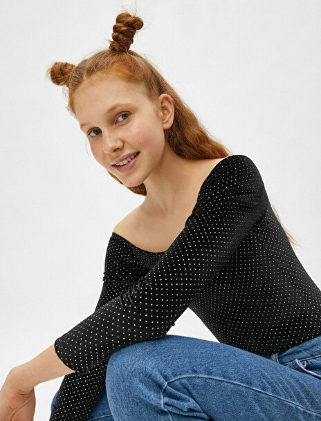 Koton Ole Genç Kız Omzu Açık T- Shirt