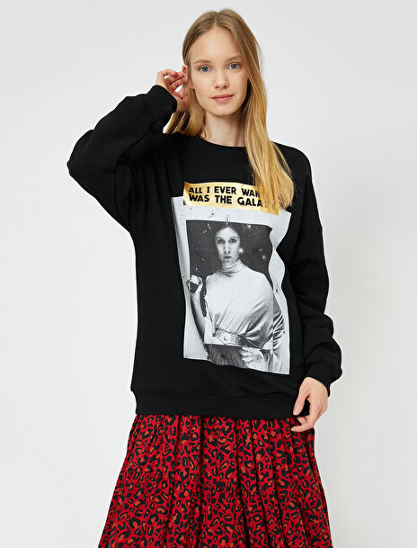 Koton Ole Genç Kız Star Wars Lisanslı Yazılı Baskılı Sweatshirt