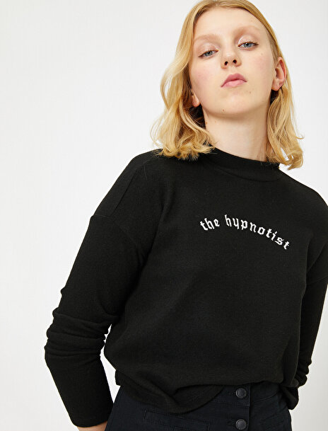 Koton Ole Genç Kız Yazılı Baskılı Kazak