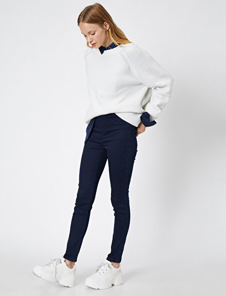 Koton Ole Genç Kız Legging Jean -Yüksek Bel Dar Kesim Dar Paça Pantolon