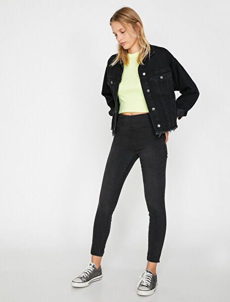 Koton Ole Genç Kız Legging Jean -Yüksek Bel Dar Kesim Dar Paça Pantolon