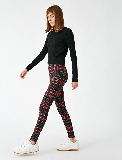 Koton Kadın Kareli Tayt