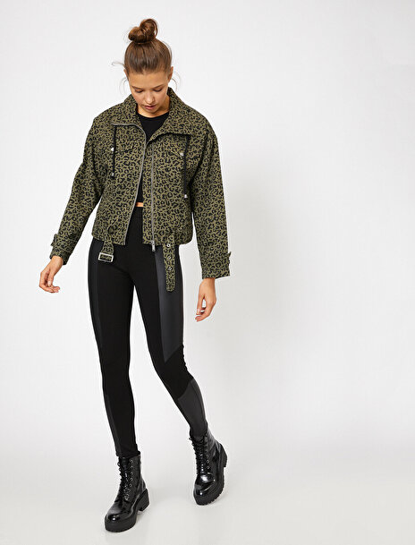 Koton Kadın Deri Detaylı Tayt